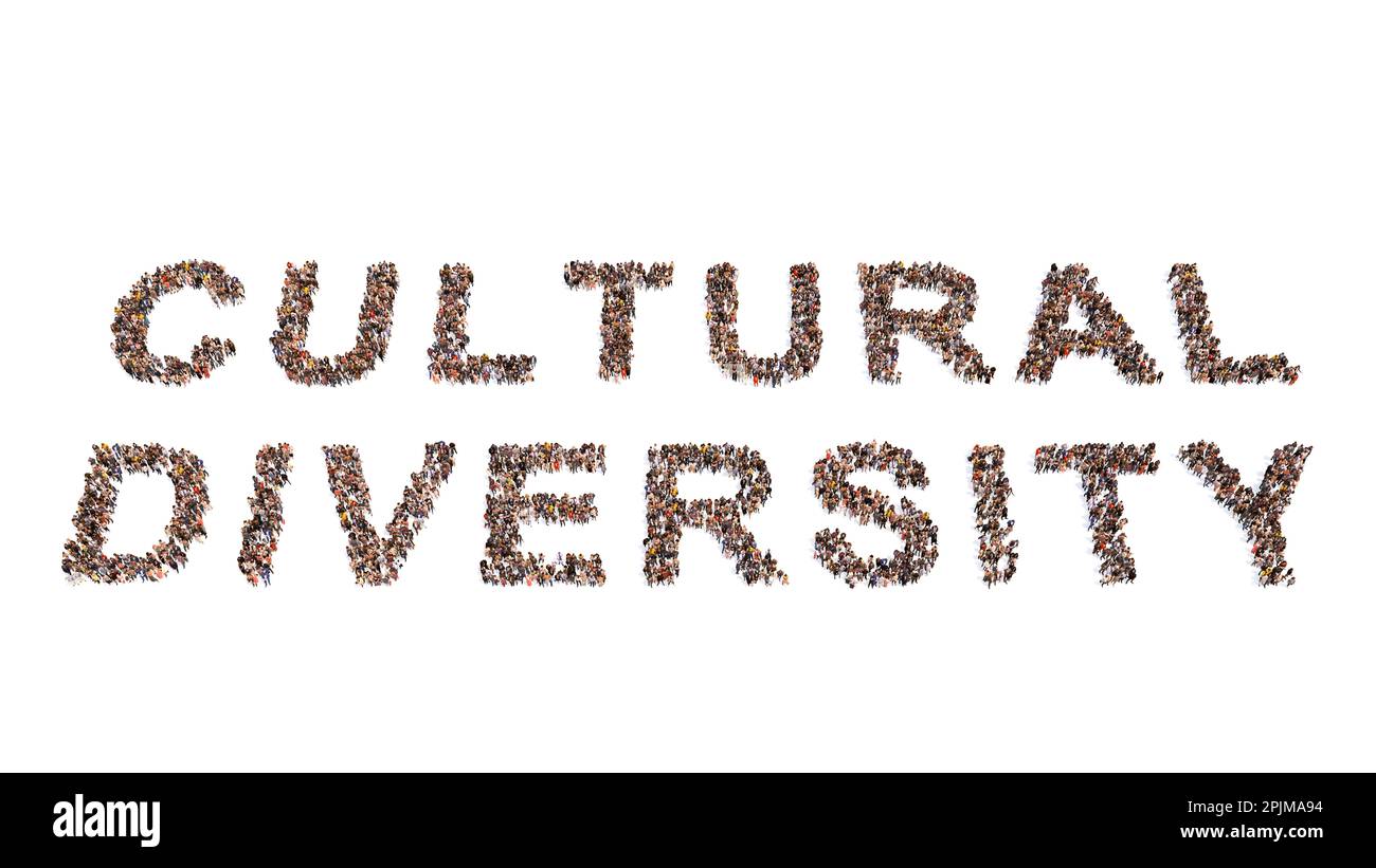 Concept conceptual large community of people forming CULTURAL DIVERSITY ...