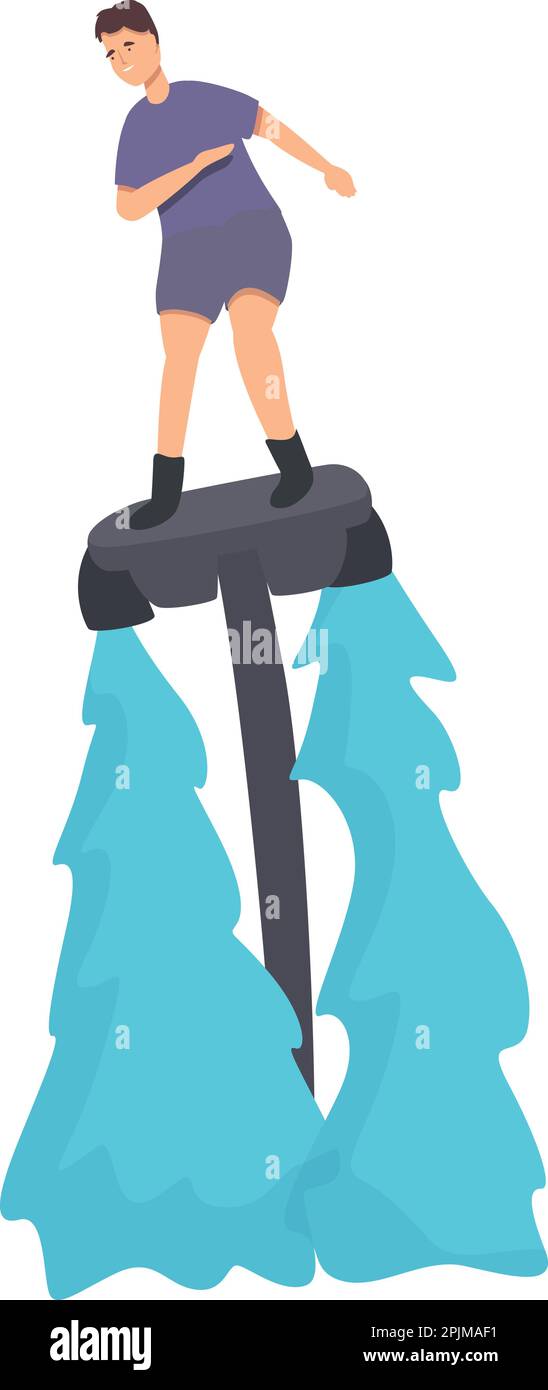 Beach flyboard icon cartoon vector. Summer sea. Action adventure Stock ...