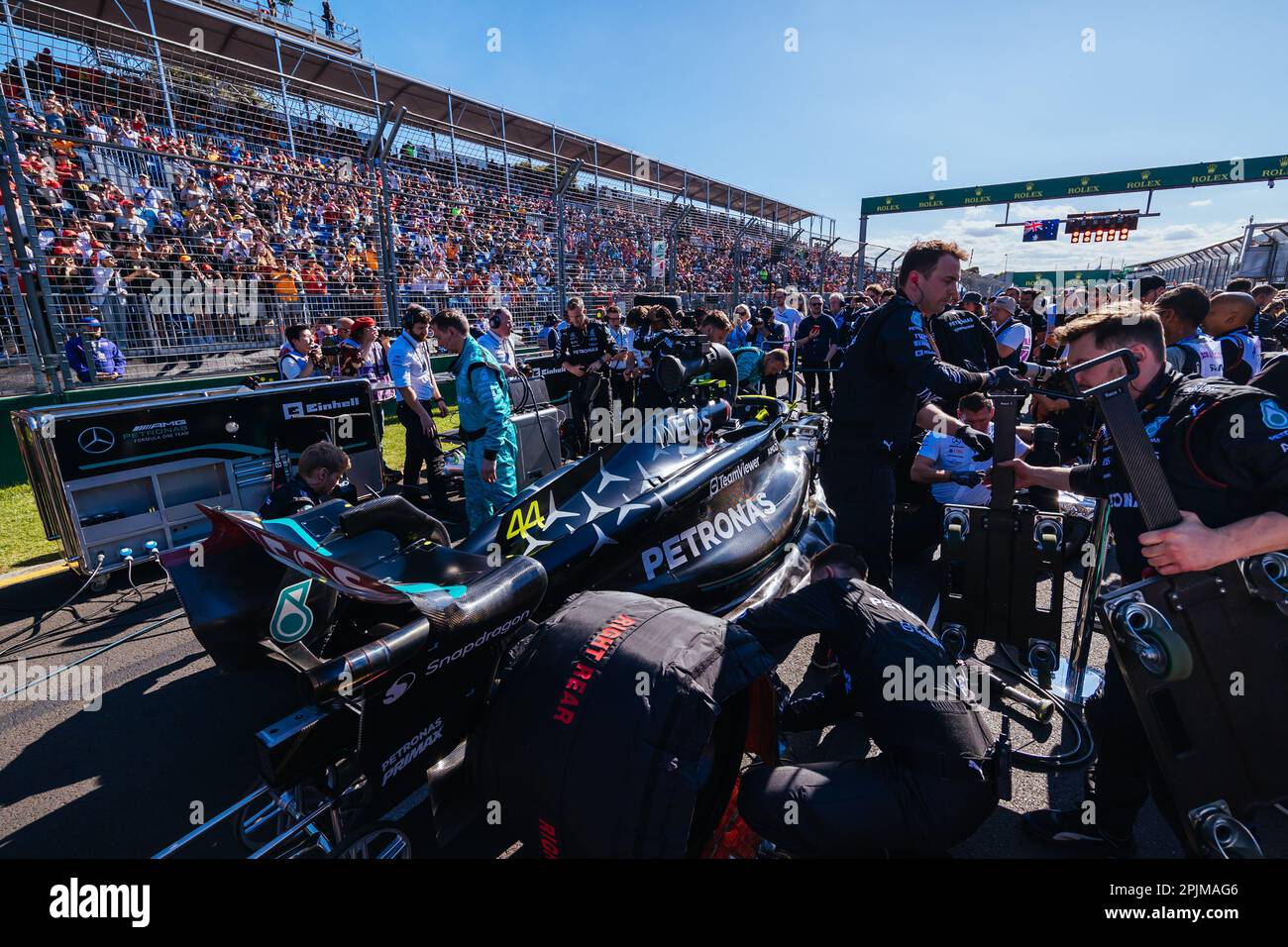MELBOURNE, AUSTRALIA - APRIL 2: Mercedes-AMG PETRONAS Formula One Team ...