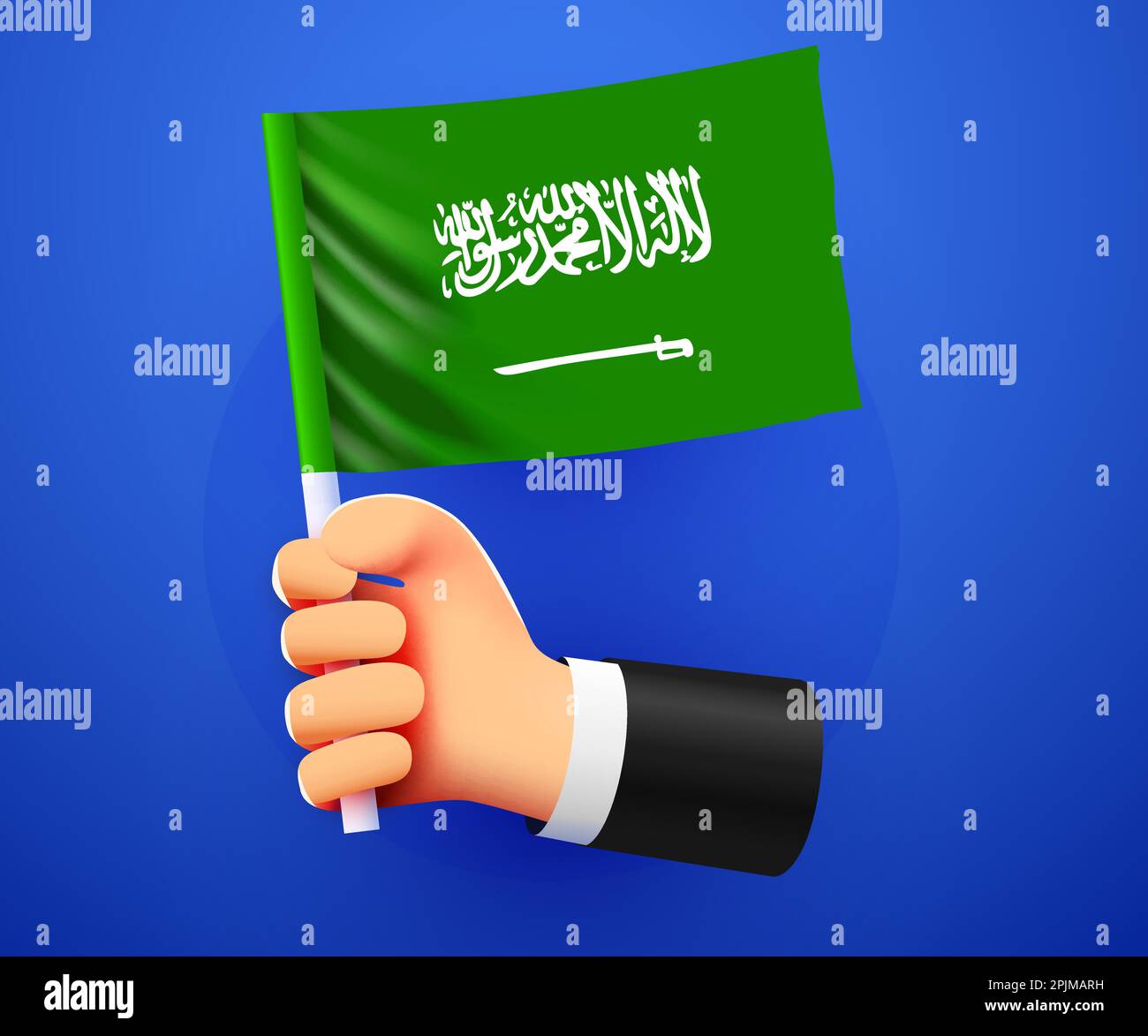Hand man holding saudi Stock Vector Images - Alamy