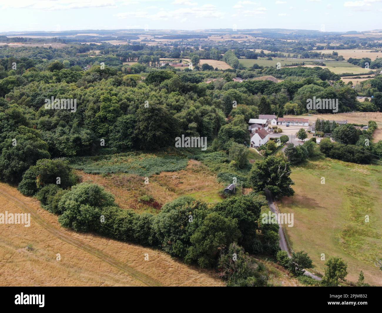 Aerial view of a rolling landscape during a heatwave Stock Photo - Alamy