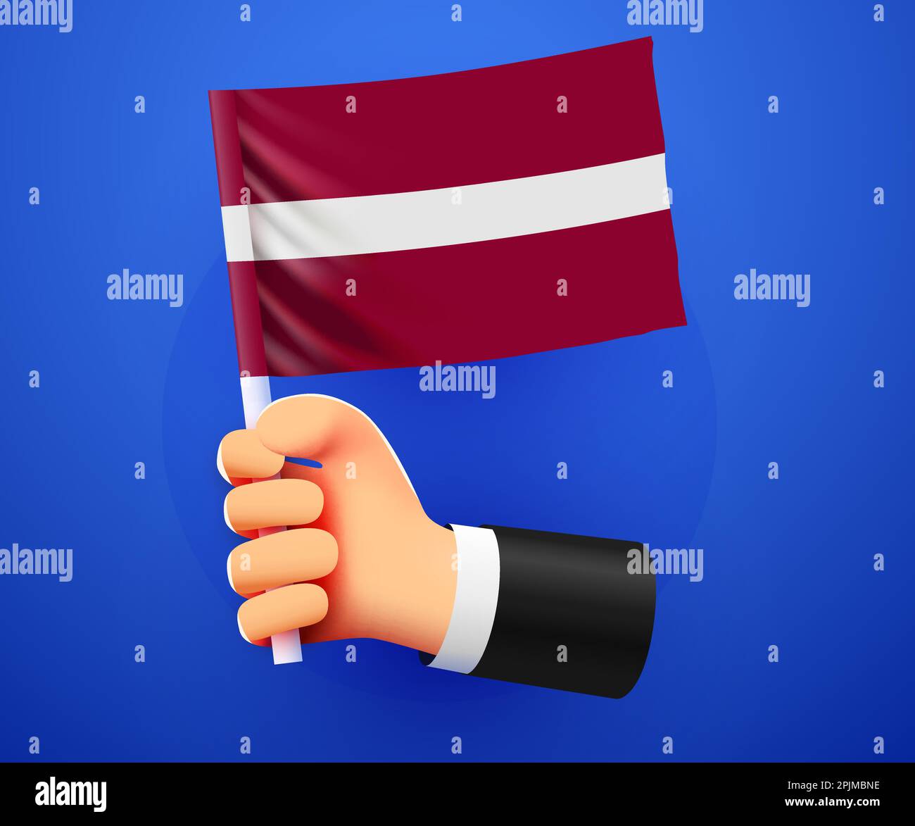 3d hand holding Latvia National flag. Vector illustration Stock Vector Image & Art - Alamy