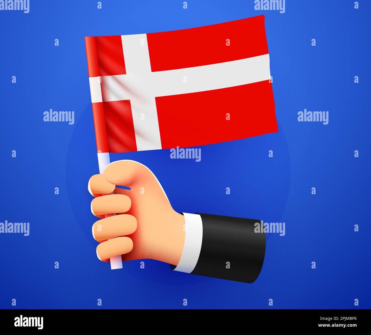 3d hand holding Denmark National flag. Vector illustration Stock Vector ...