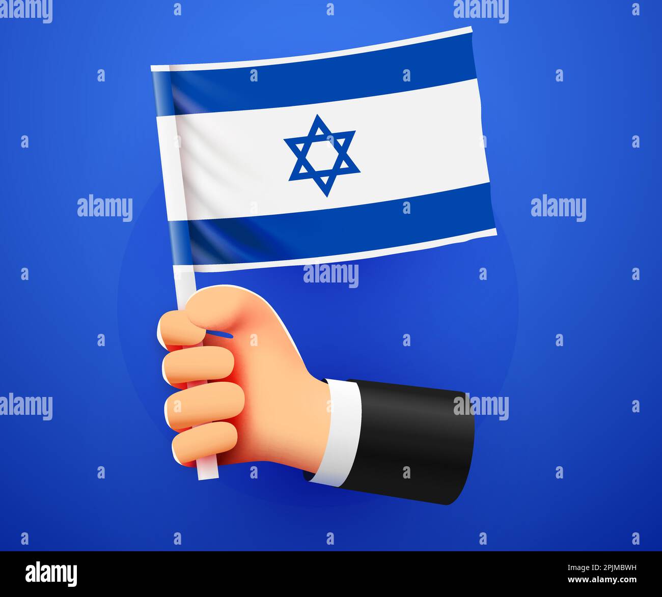 3d hand holding Israel National flag. Vector illustration Stock Vector ...