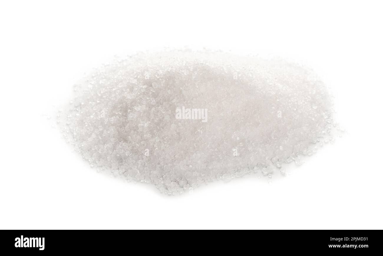 Pile of granulated sugar isolated on white Stock Photo - Alamy