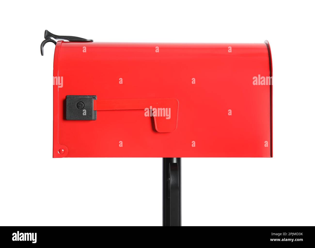 One red letter box on white background Stock Photo - Alamy