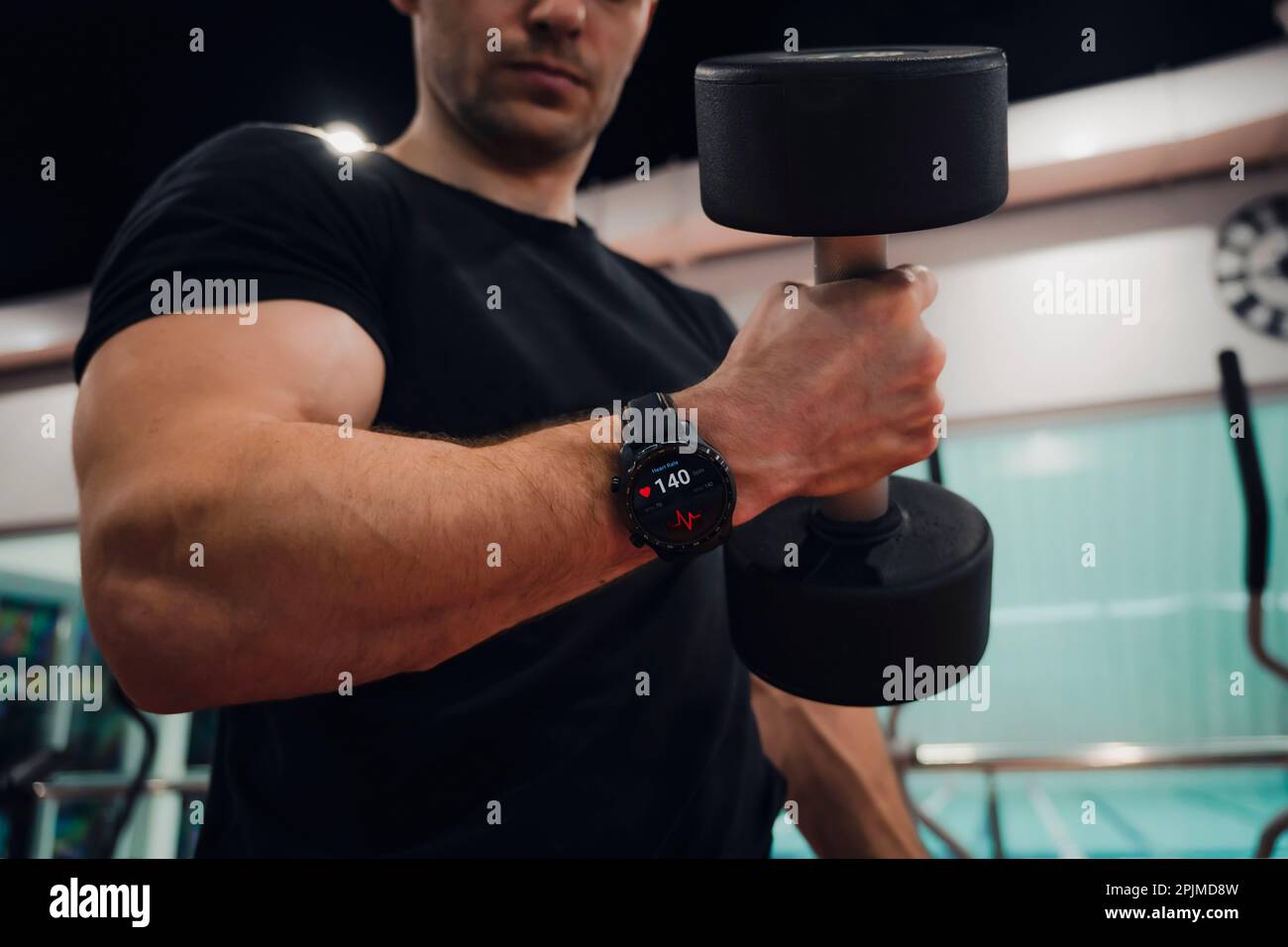 woman doing fitness. Professional female bodybuilder training muscles ...