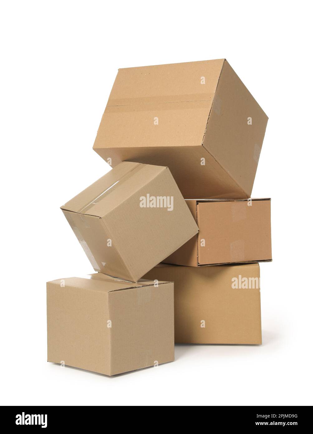 Many closed cardboard boxes on white background. Delivery service Stock ...