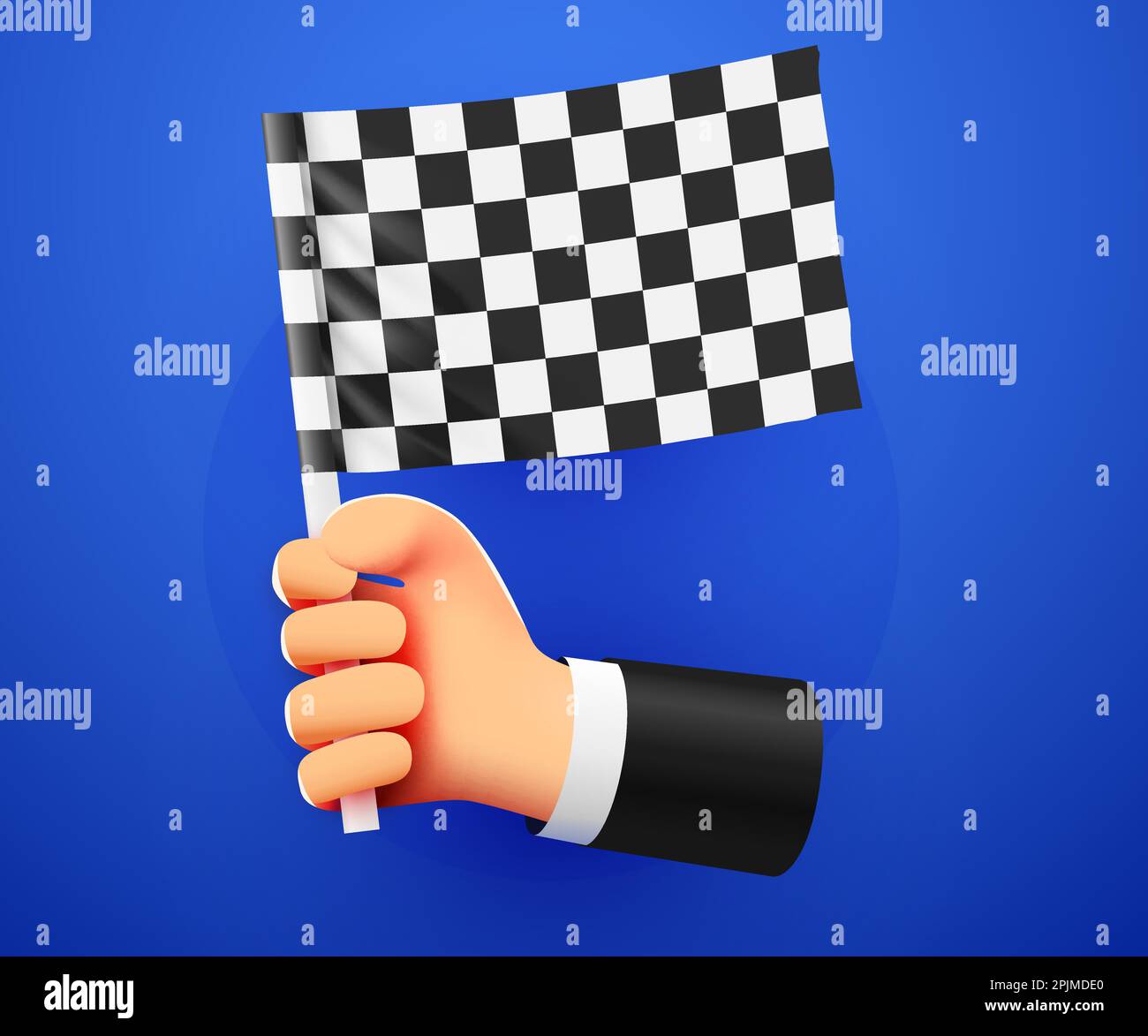3d hand holding race flag. Vector illustration Stock Vector Image & Art ...
