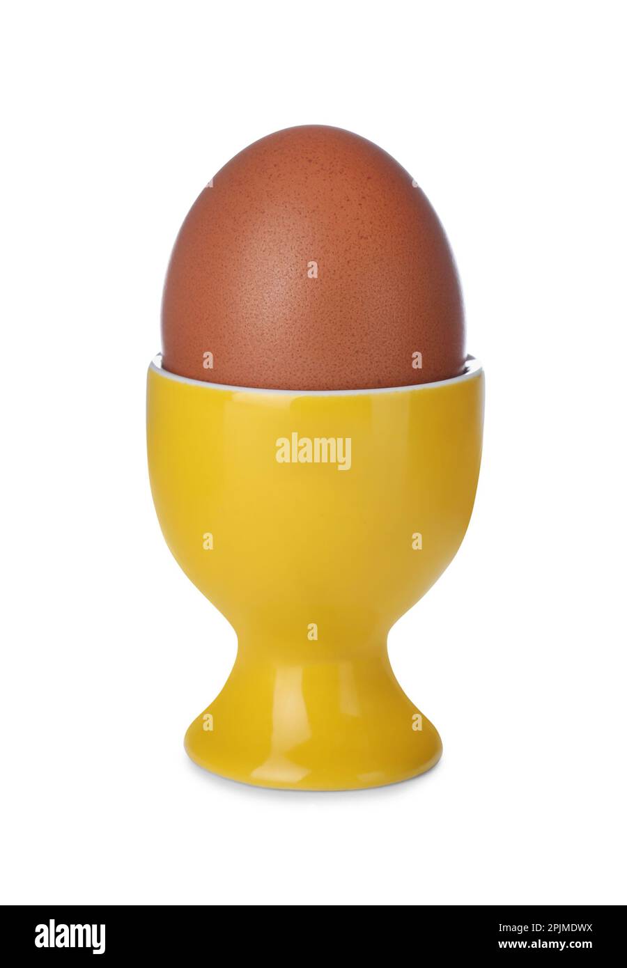 Cup with unpeeled boiled egg isolated on white Stock Photo - Alamy