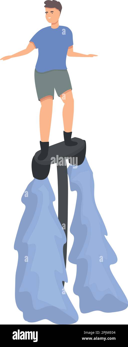 Blue flyboard icon cartoon vector. Summer sport. Action adventure Stock ...