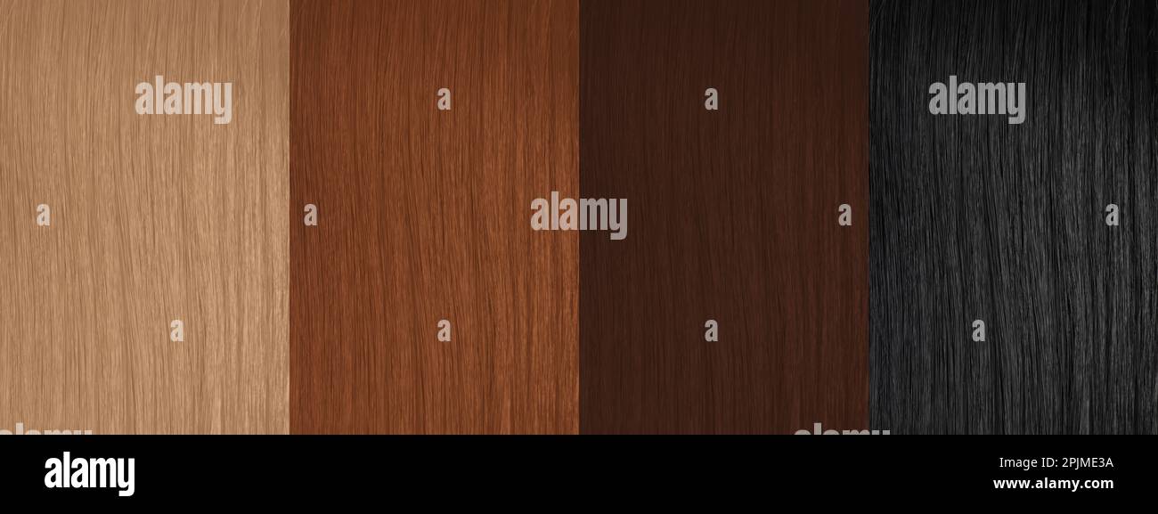 Collage of color hair samples, closeup. Banner design Stock Photo - Alamy