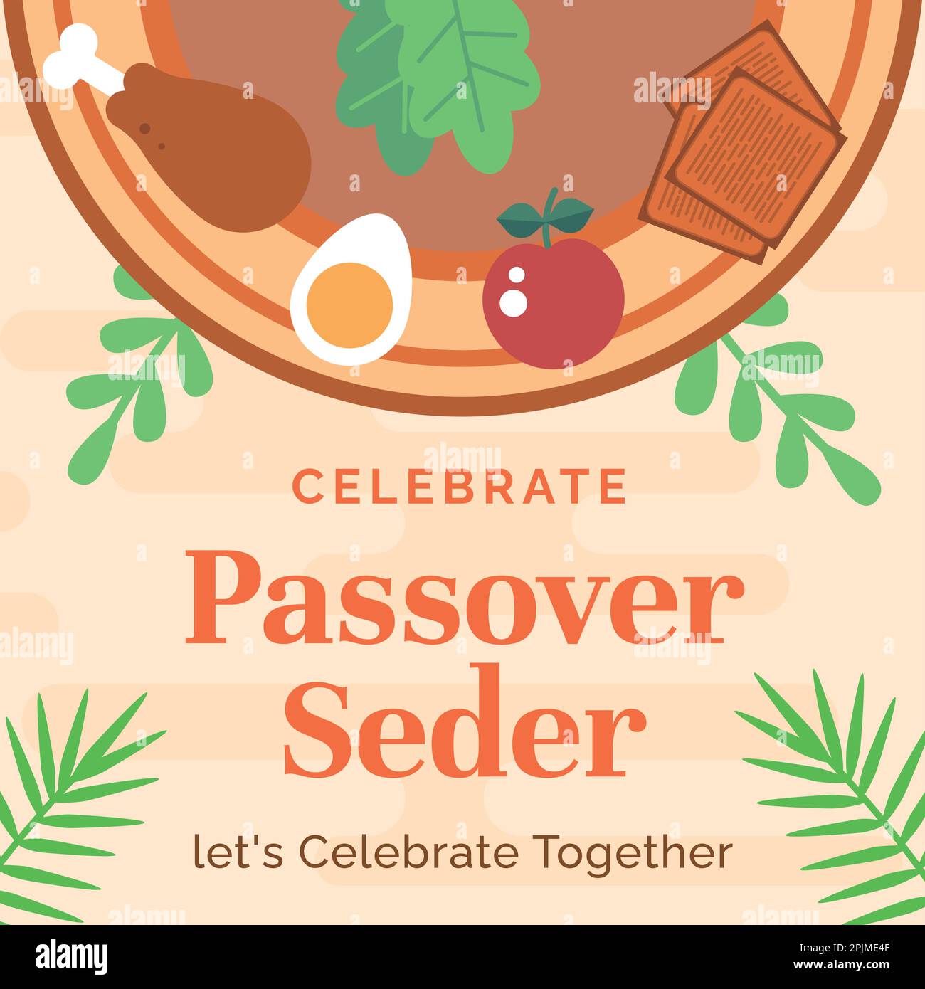 Passover greeting card. Lets Celebrate Seder Pesach invitation ...