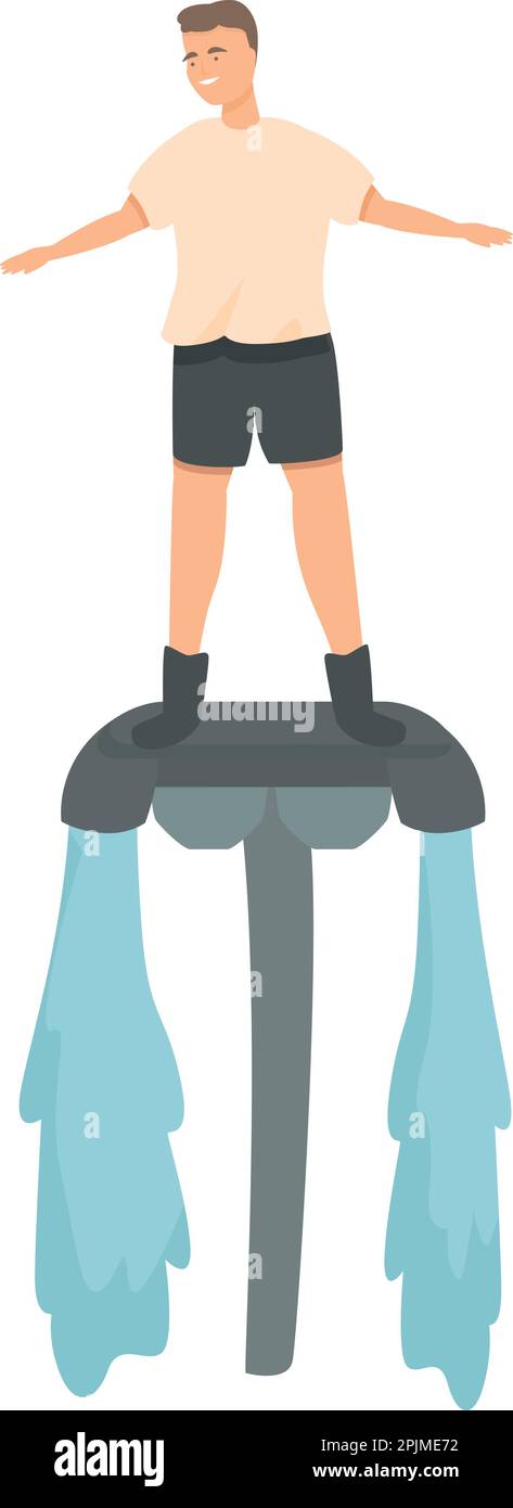 Water flyboard icon cartoon vector. Summer sport. Extreme beach Stock ...