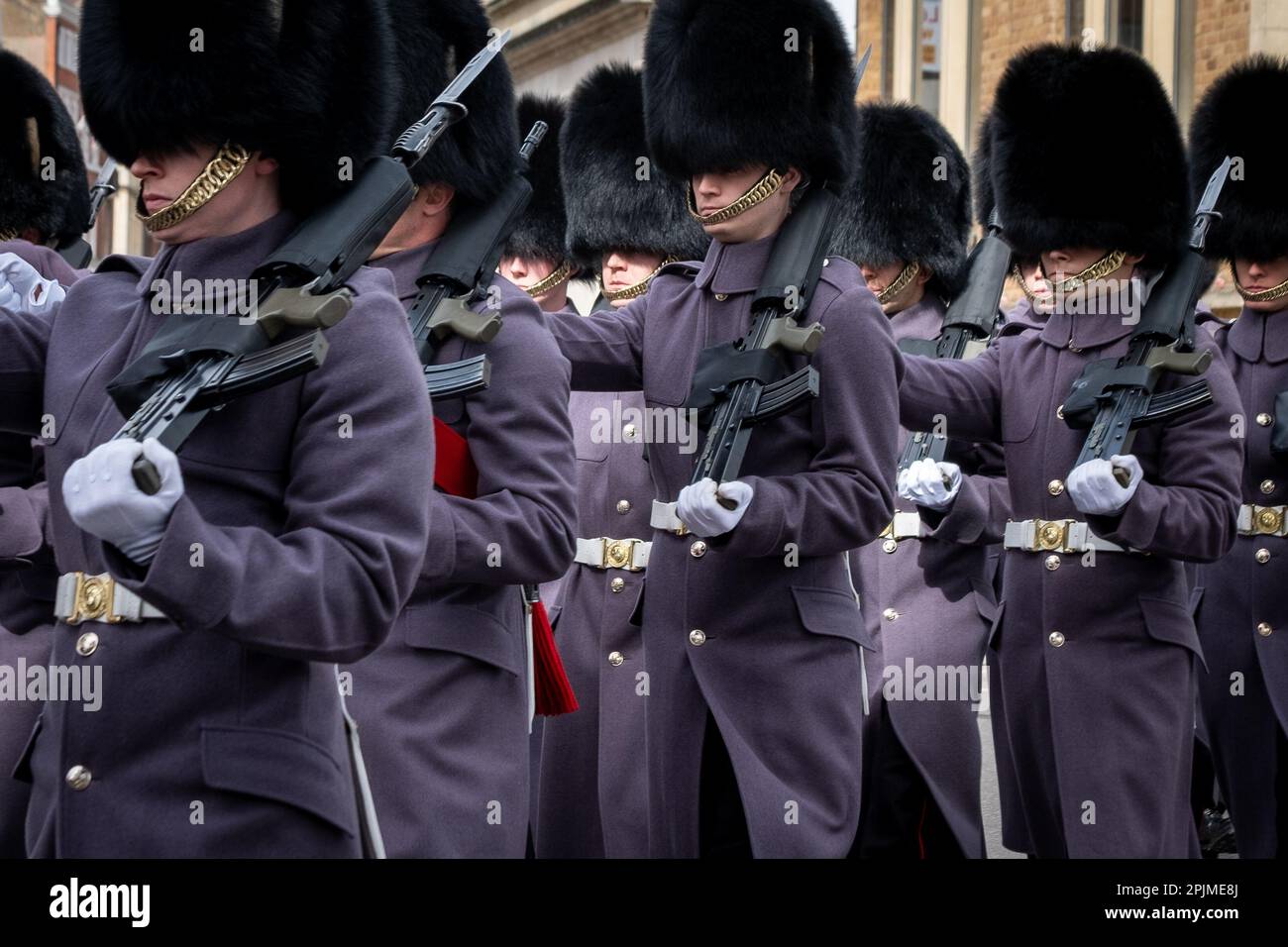 Changing of the guard at Windsor Castle, UK, featuring on this day the ...