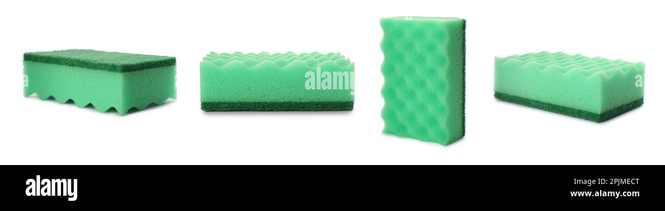 Set with cleaning sponges on white background. Banner design Stock ...