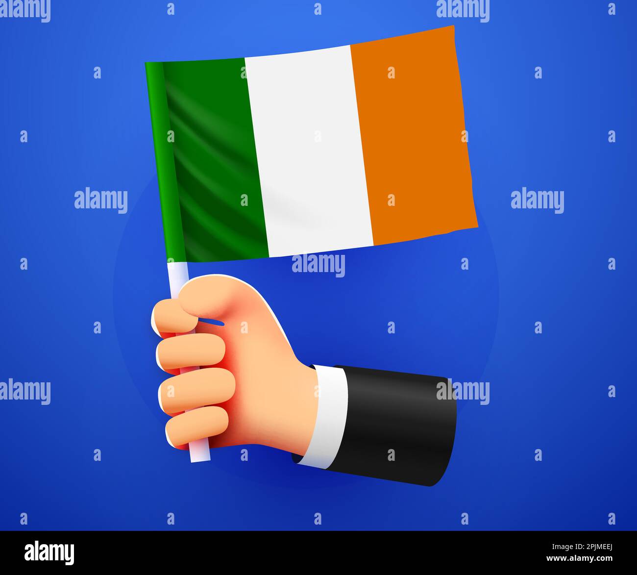3d hand holding Ireland National flag. Vector illustration Stock Vector ...
