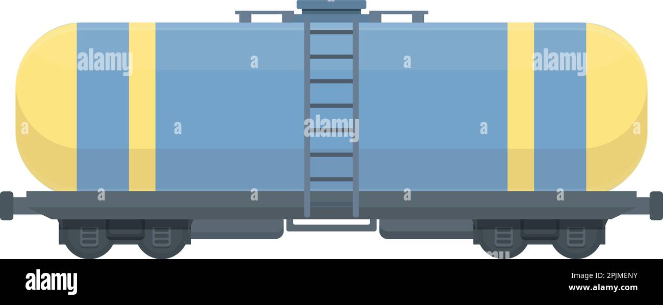 Fuel tank wagon icon cartoon vector. Train cargo. Road travel Stock ...