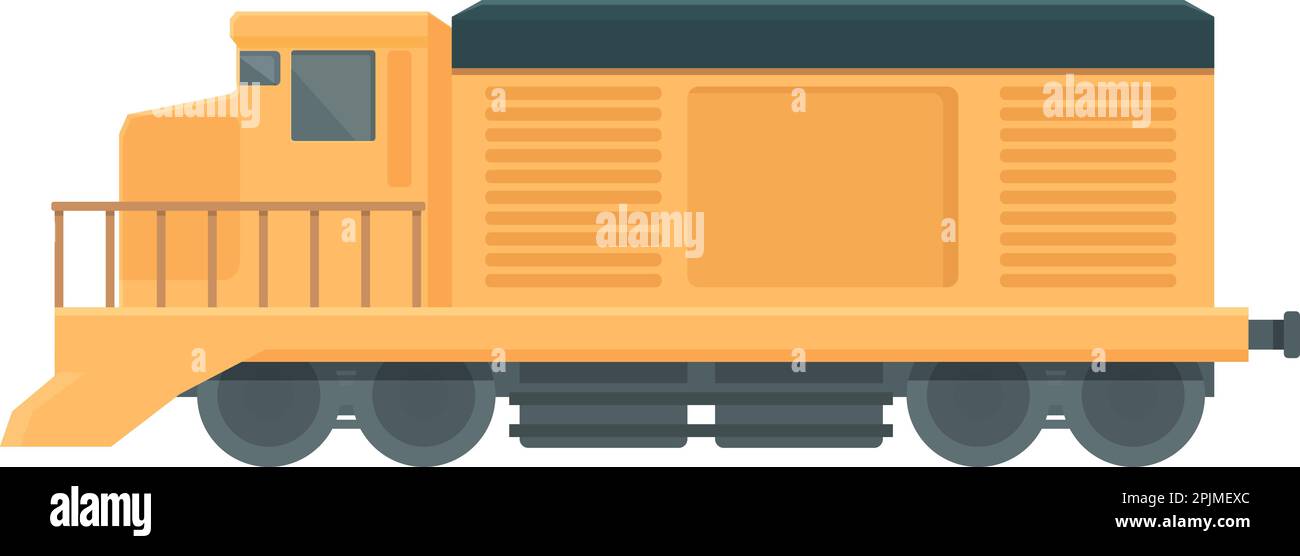 Yellow train icon cartoon vector. Cargo wagon. Transport industry Stock ...