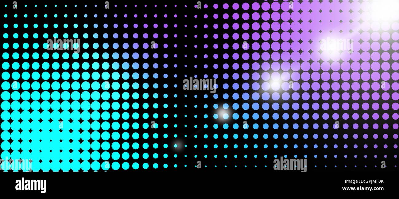 Abstract background with color dots representing sound wave. Banner ...