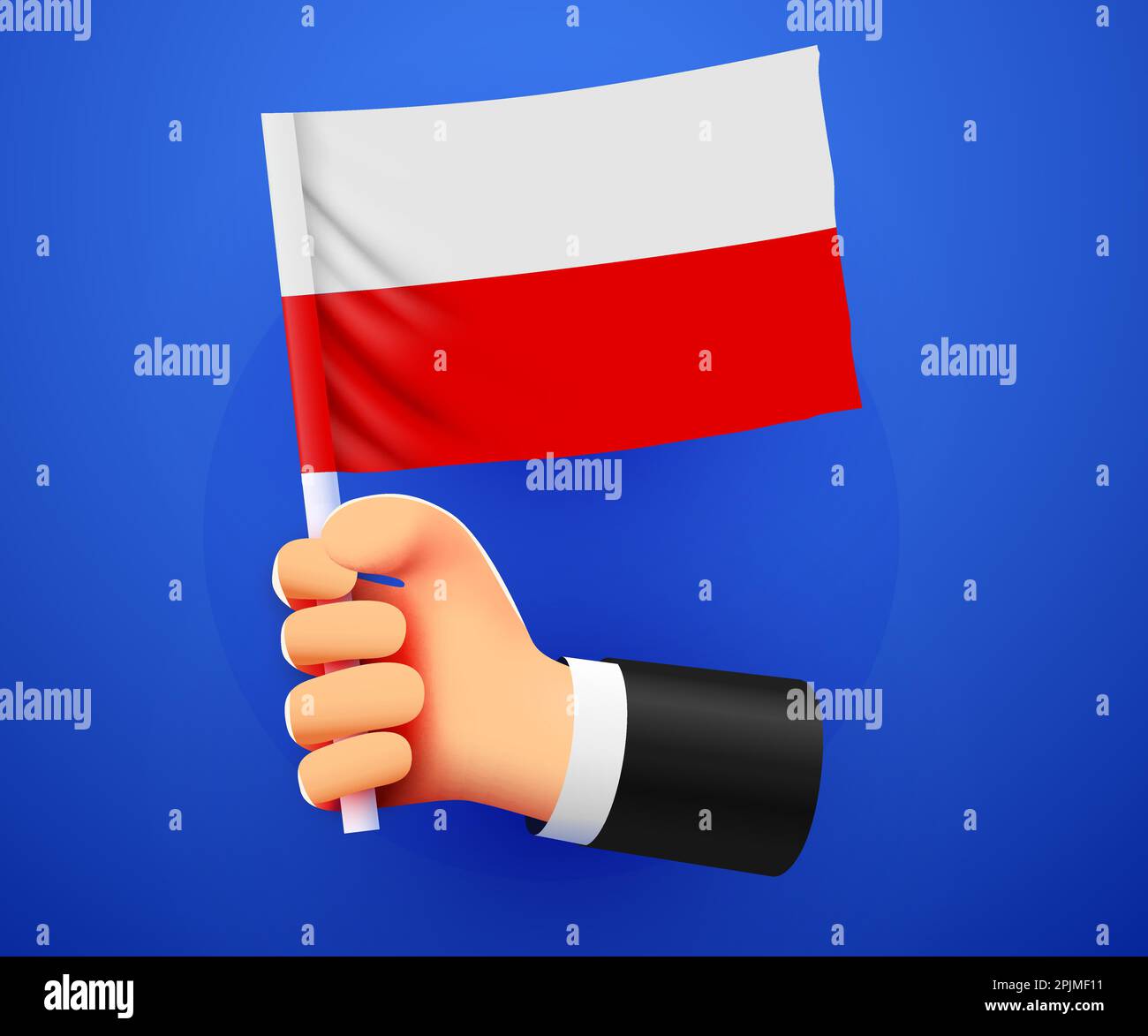 3d hand holding Poland National flag. Vector illustration Stock Vector ...