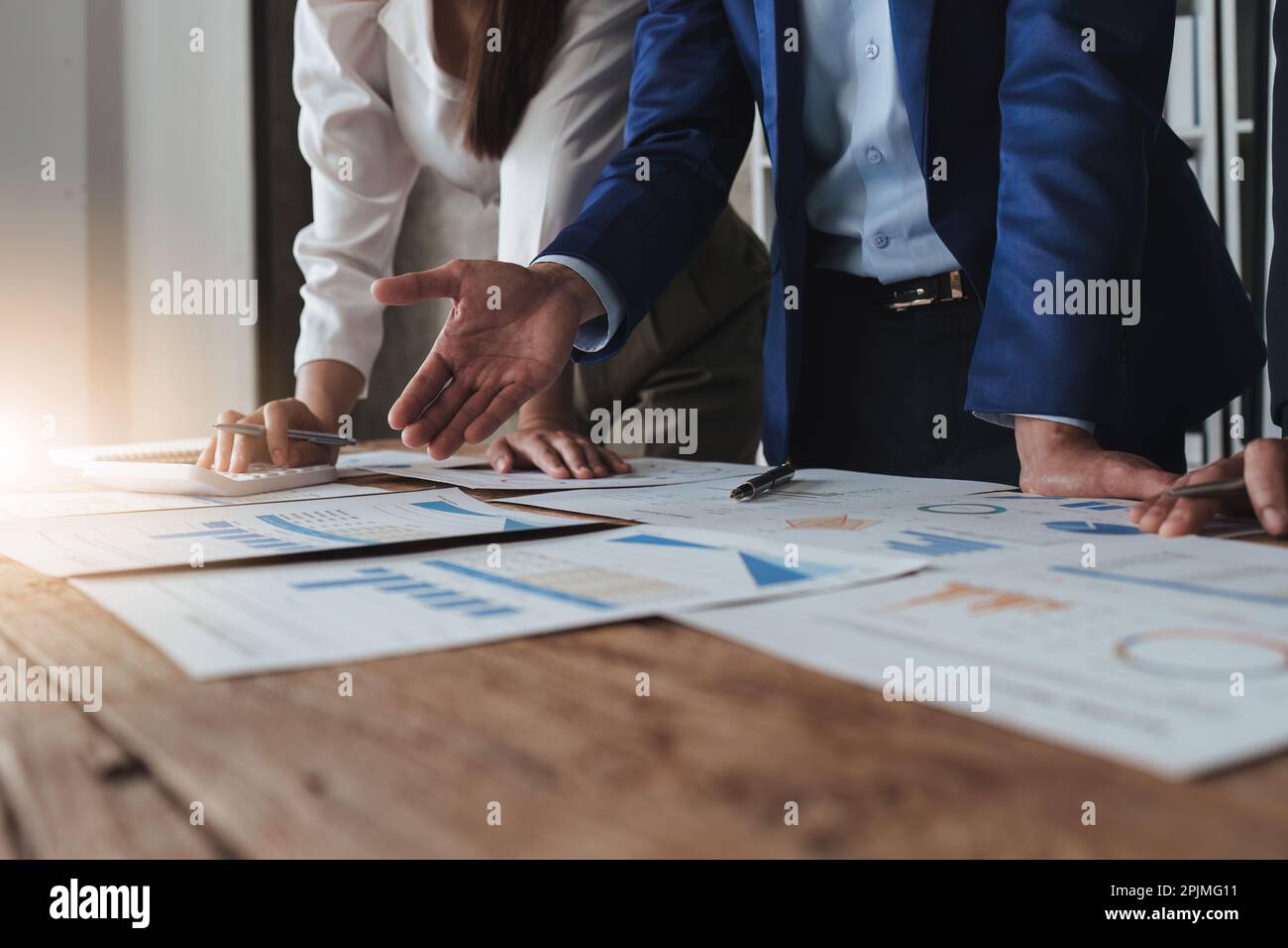 Business team discuss and research and making project strategy, finance ...