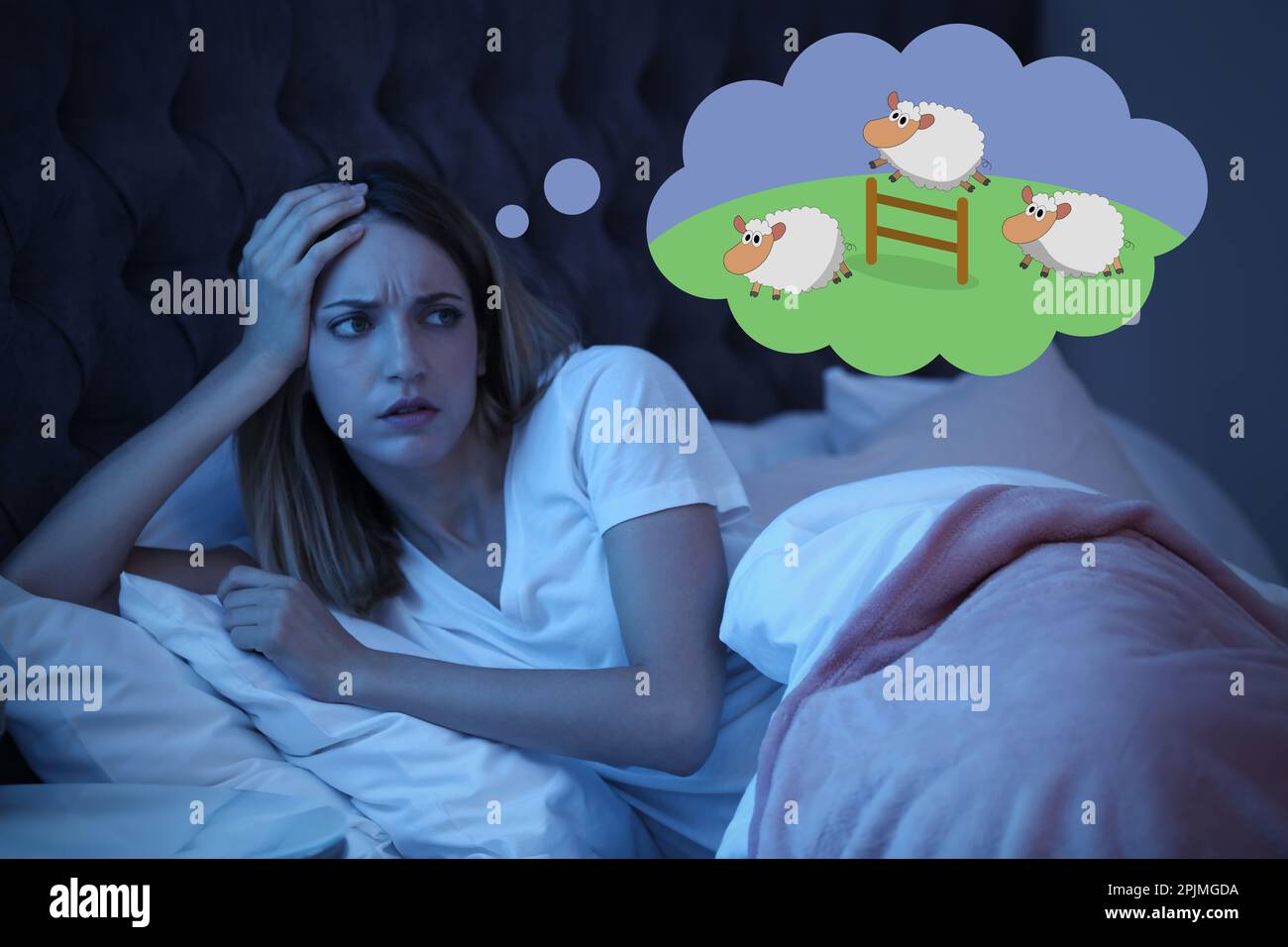 Counting sheep illustration hi-res stock photography and images - Alamy