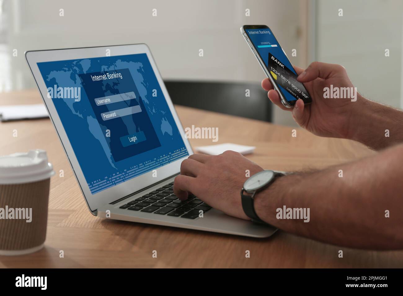 Online banking login businessman hi-res stock photography and images ...