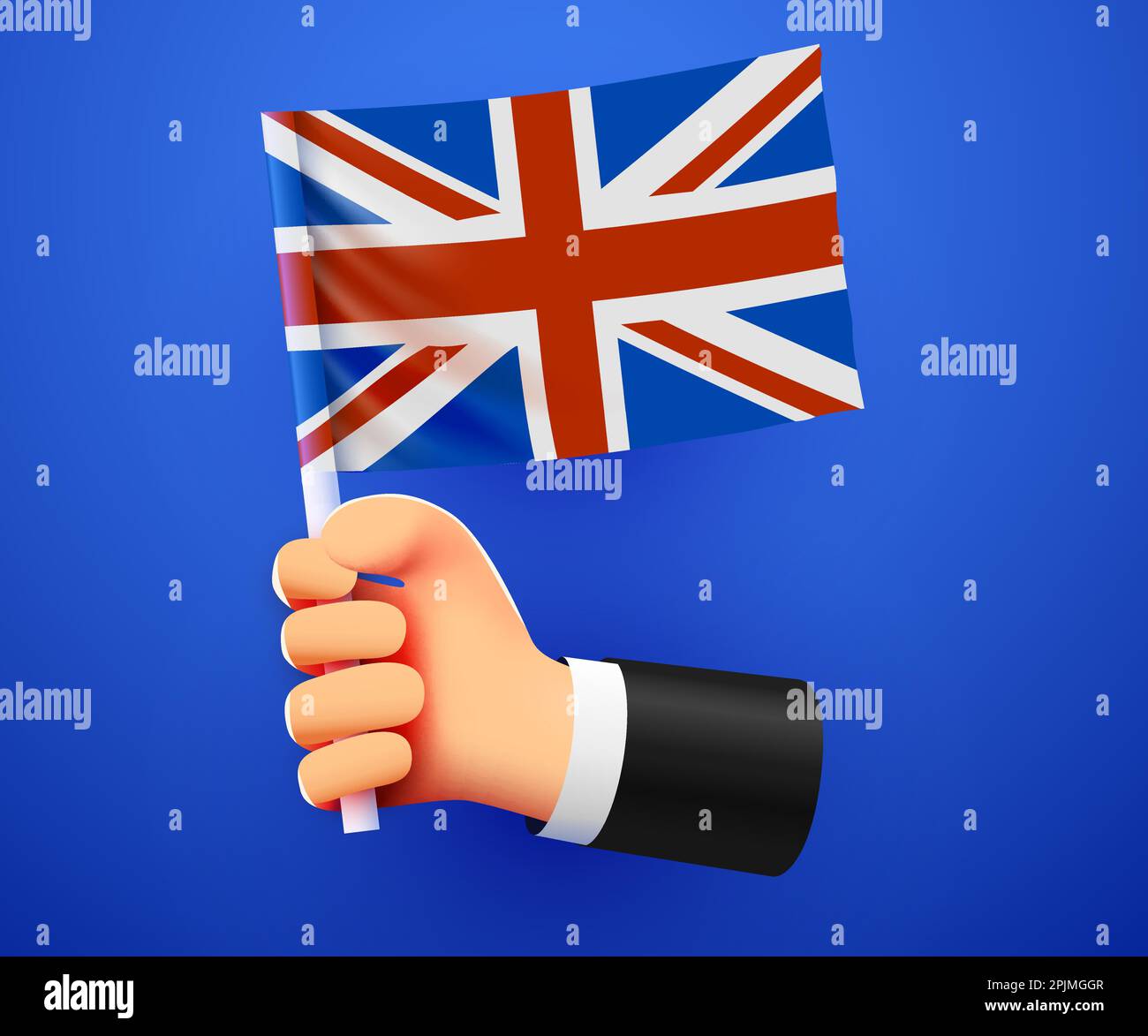 3d hand holding Great Britain National flag. Vector illustration Stock ...