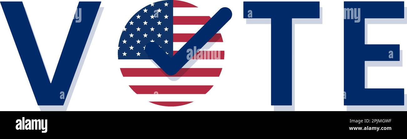 US American presidential election 2020. Vote word with check mark ...