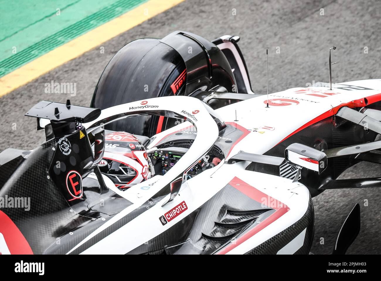 MELBOURNE, AUSTRALIA - APRIL 01: Kevin Magnussen of Denmark drives the ...