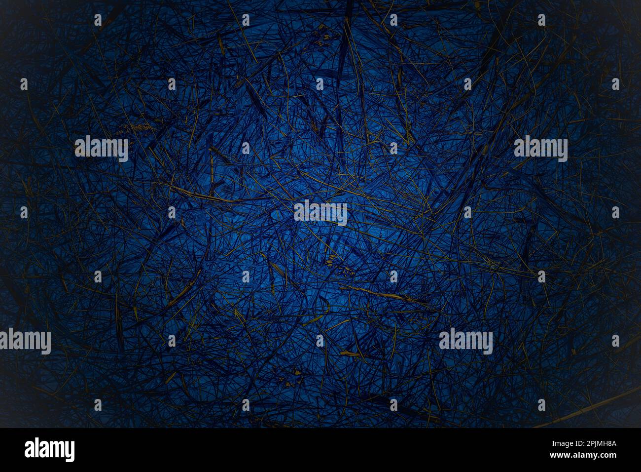 Hay background or texture, dried grass, toned in blue color, horizontal ...