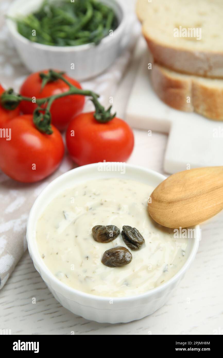 Sauce tartar organic capers hi-res stock photography and images - Alamy