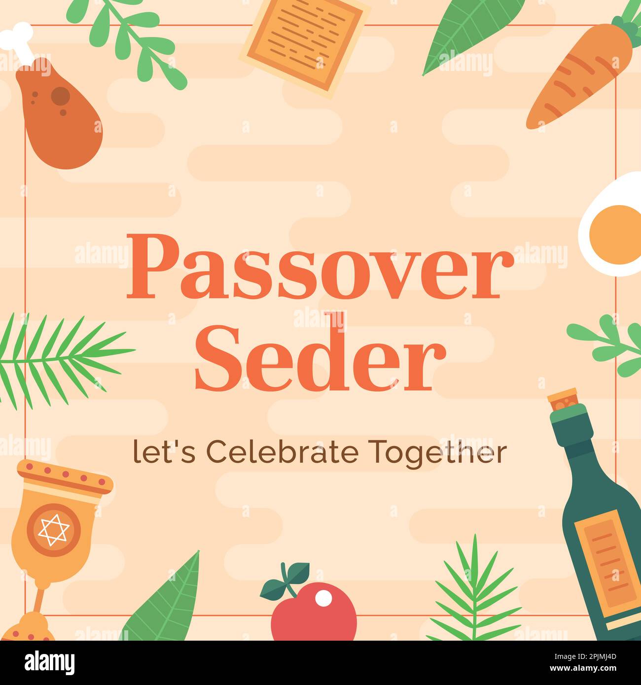 Passover Greeting Card Lets Celebrate Seder Pesach Invitation Greeting Card Template Or