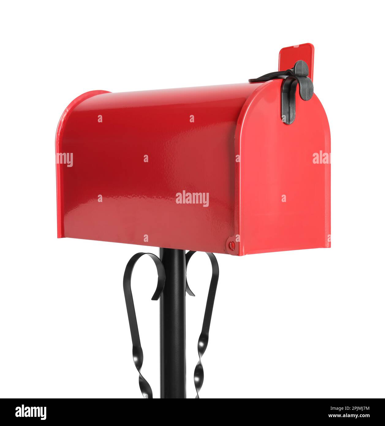One red letter box on white background Stock Photo - Alamy