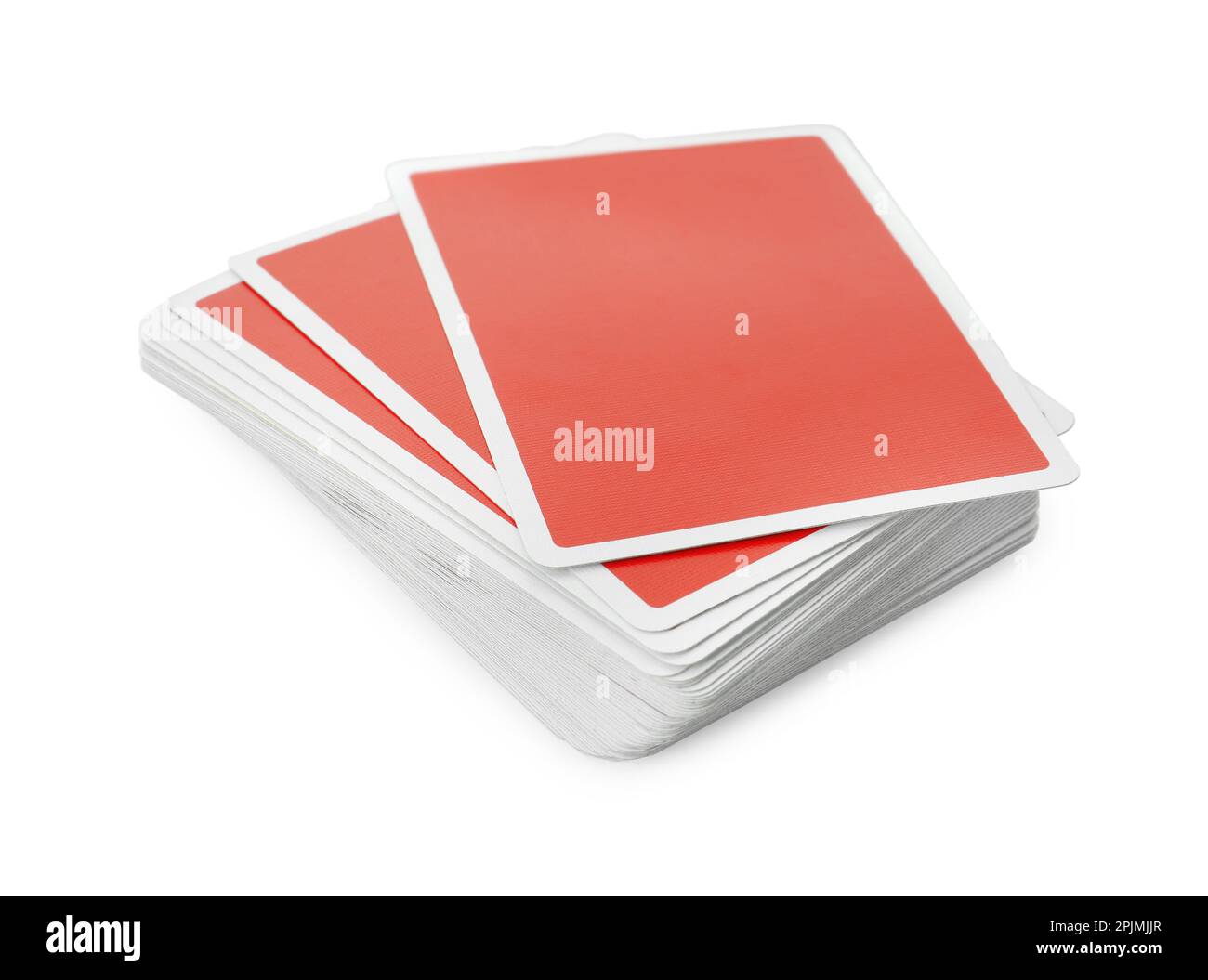 Deck of playing cards on white background Stock Photo - Alamy