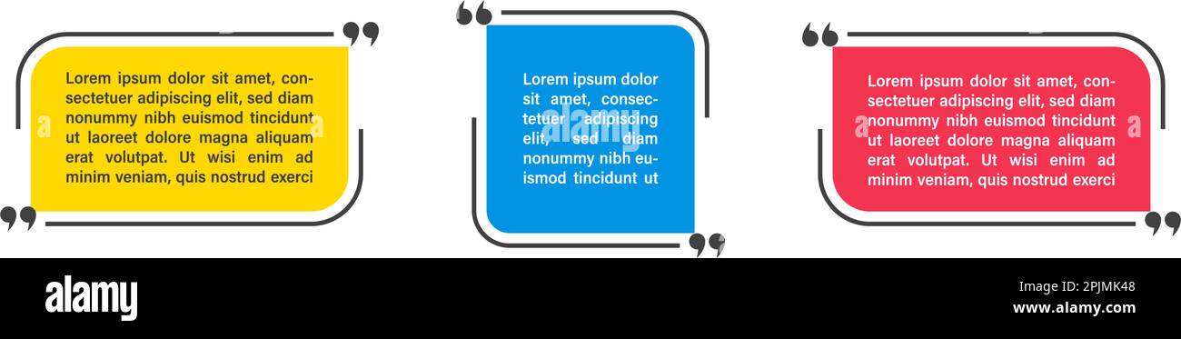 Set of quote box or bubbles in flat style. Note, quotation bubble ...