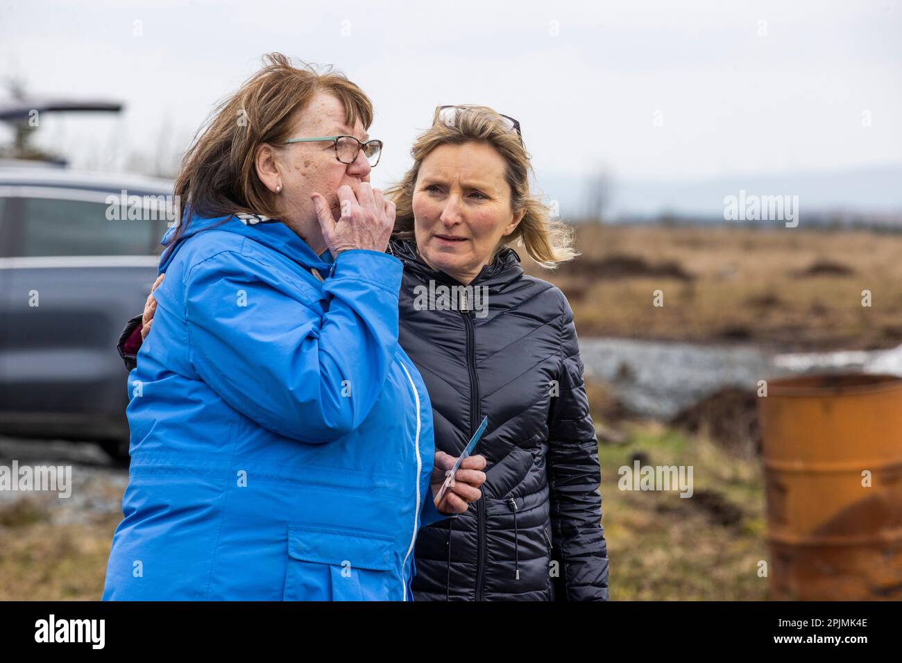 Dympna Kerr,(left) the sister of Columba McVeigh, with Sandra Peake ...