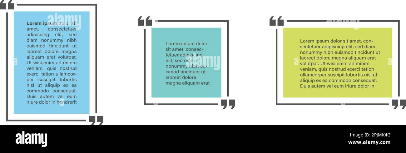 Set of framed quote box or bubbles in flat style. Pastel colors - blue ...
