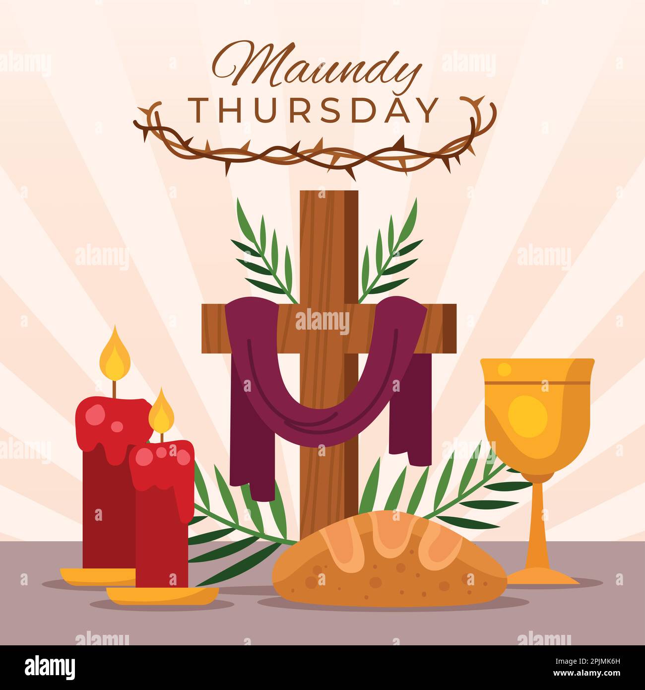 Holy week Maundy Thursday vector illustration Stock Vector Image & Art ...