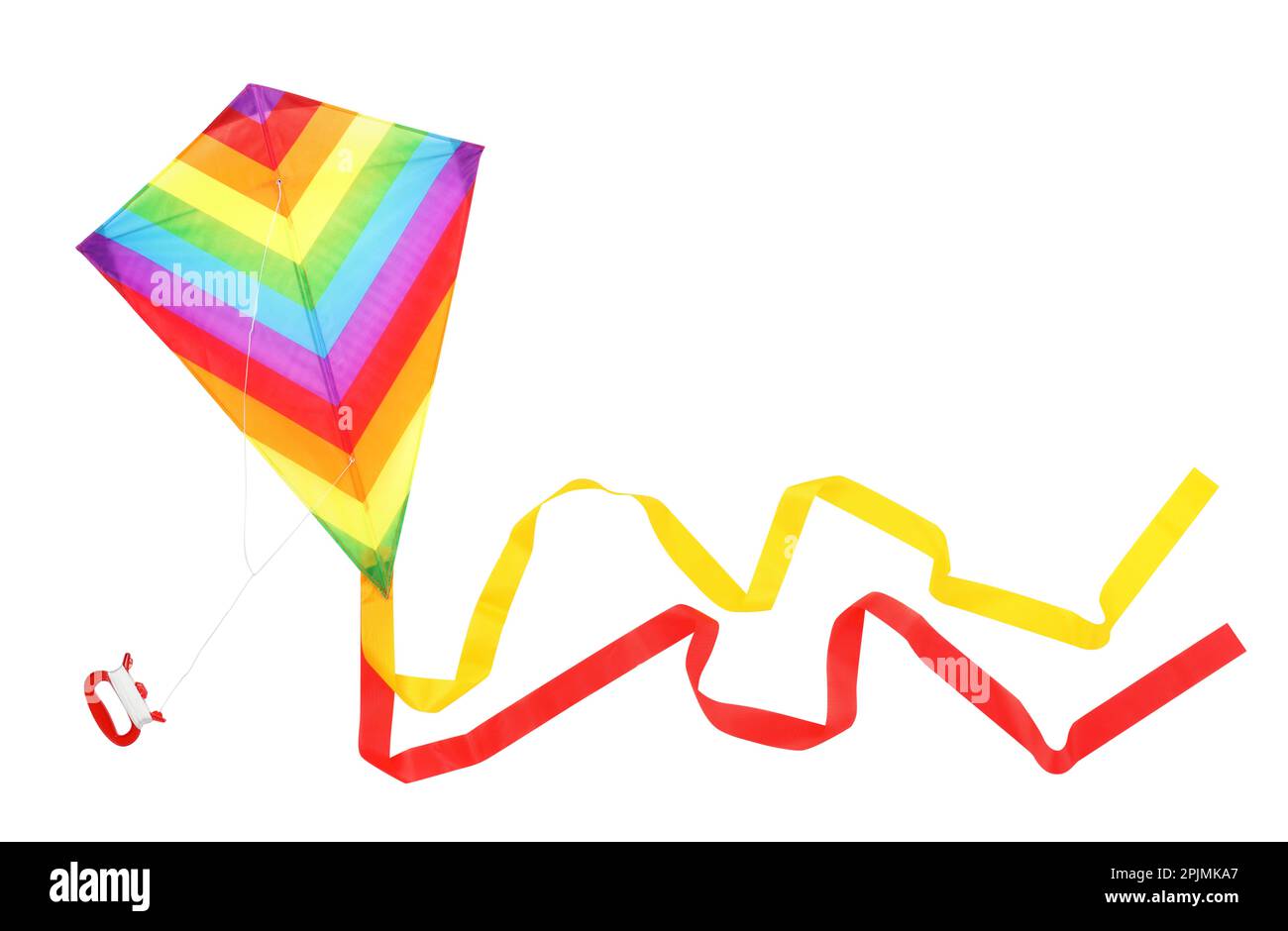 Beautiful bright rainbow kite isolated on white Stock Photo - Alamy