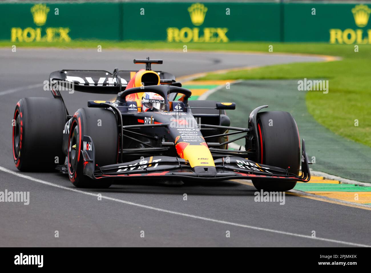 MELBOURNE, AUSTRALIA - APRIL 01: Max Verstappen of the Netherlands drives the Oracle Red Bull ...