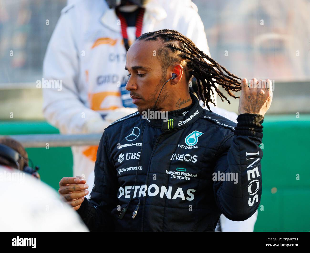 Albert Park, 2 April 2023 Lewis Hamilton (GBR) of team Mercedes ...