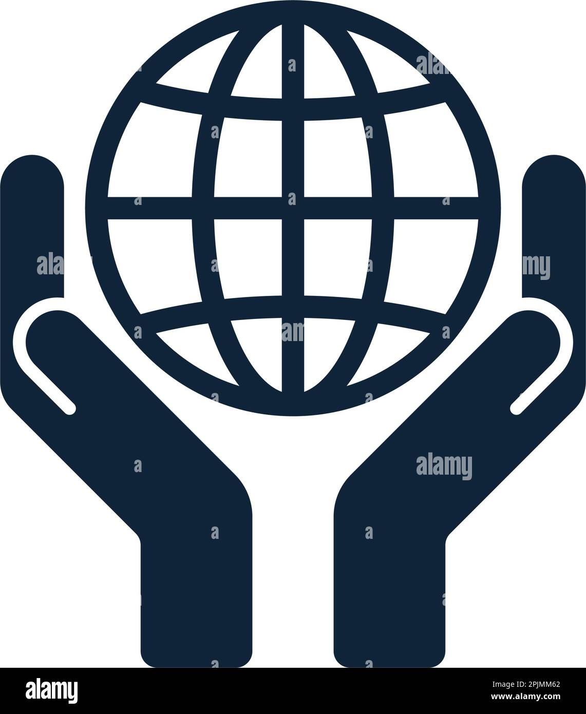 Human hands care of the world. Hands hold globe. Earth care icon. Eco ...