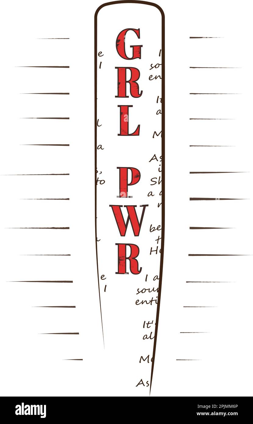 Girl power, feminism concept. Comic baseball bat with GRL PWR quote ...