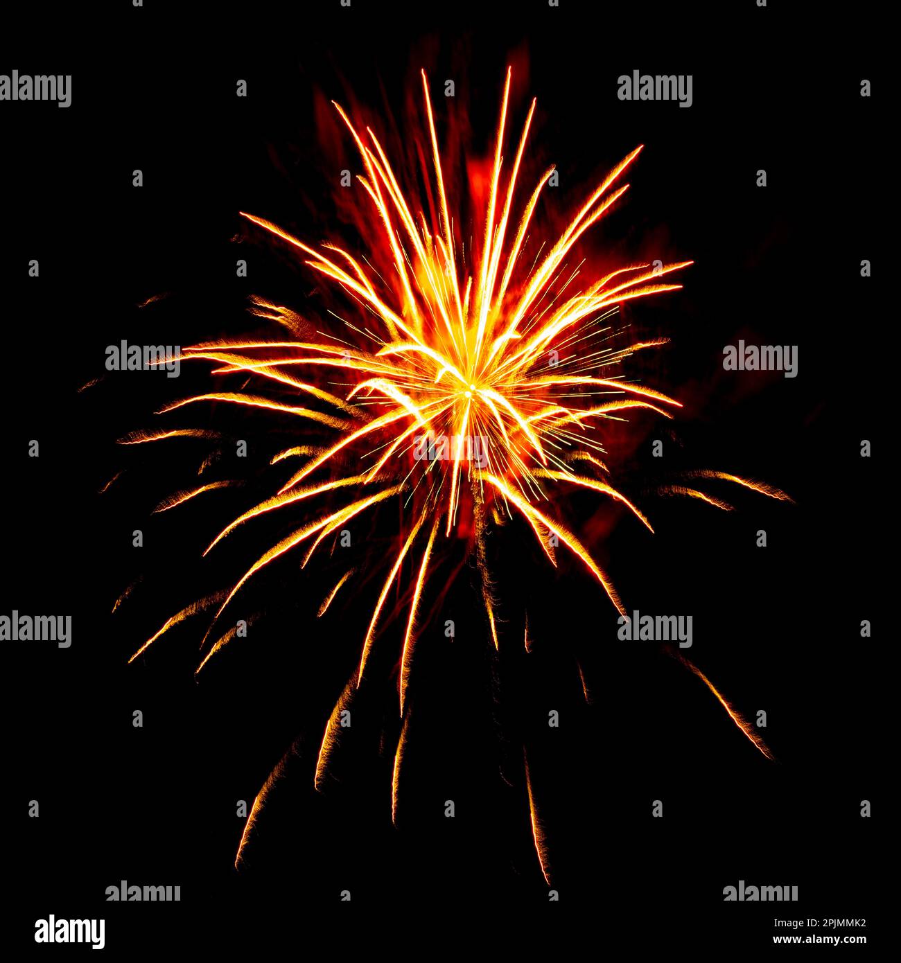 Beautiful bright fireworks lighting up night sky Stock Photo - Alamy