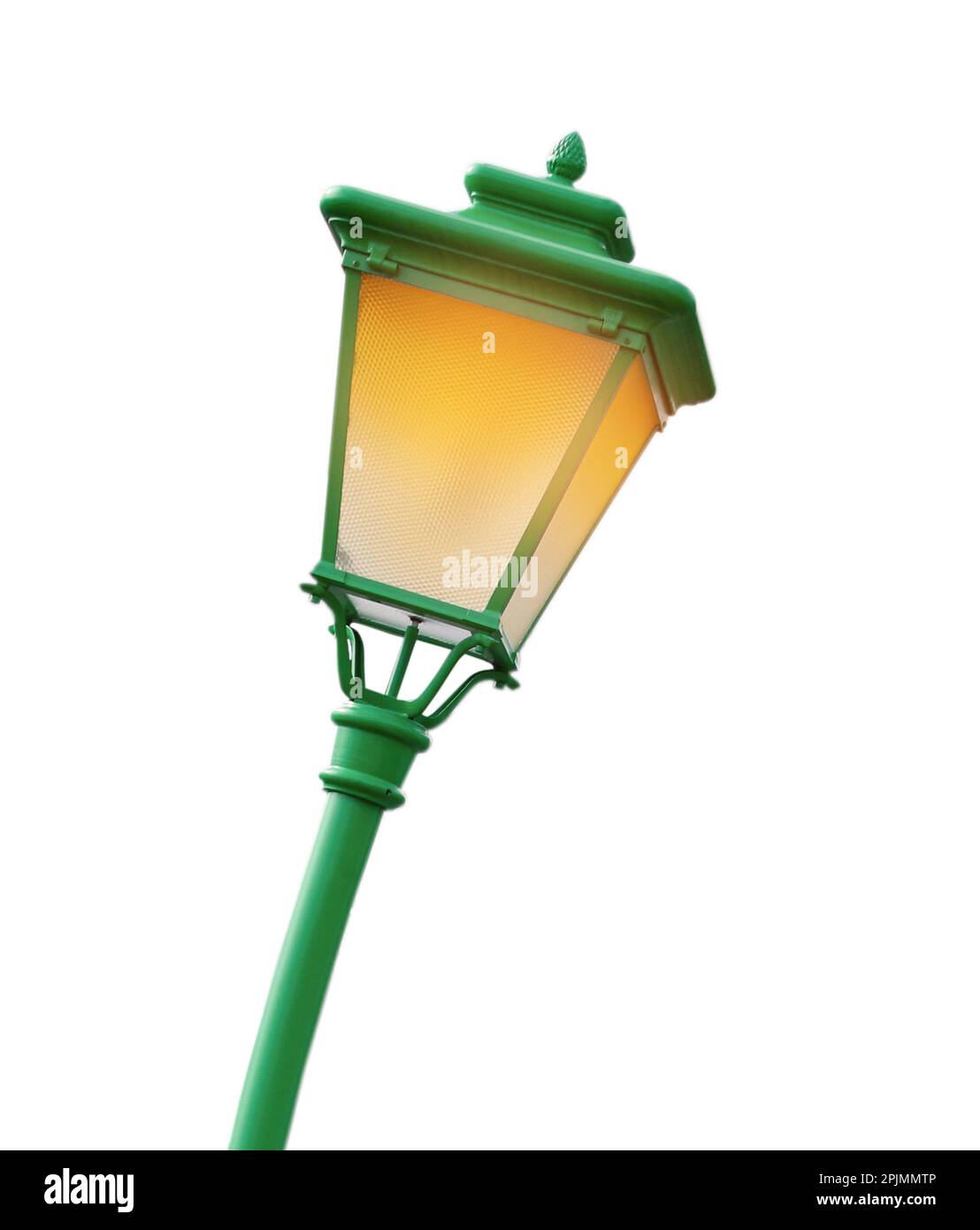 Beautiful green street lamp lighting on white background Stock Photo ... Beautiful green street lamp lighting on white background Stock Photo ...