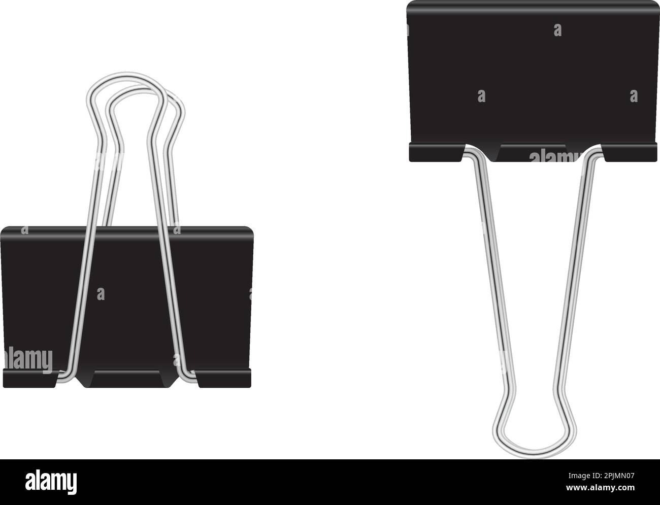 Metal paper clip or binder. Office stationary tool on isolated ...