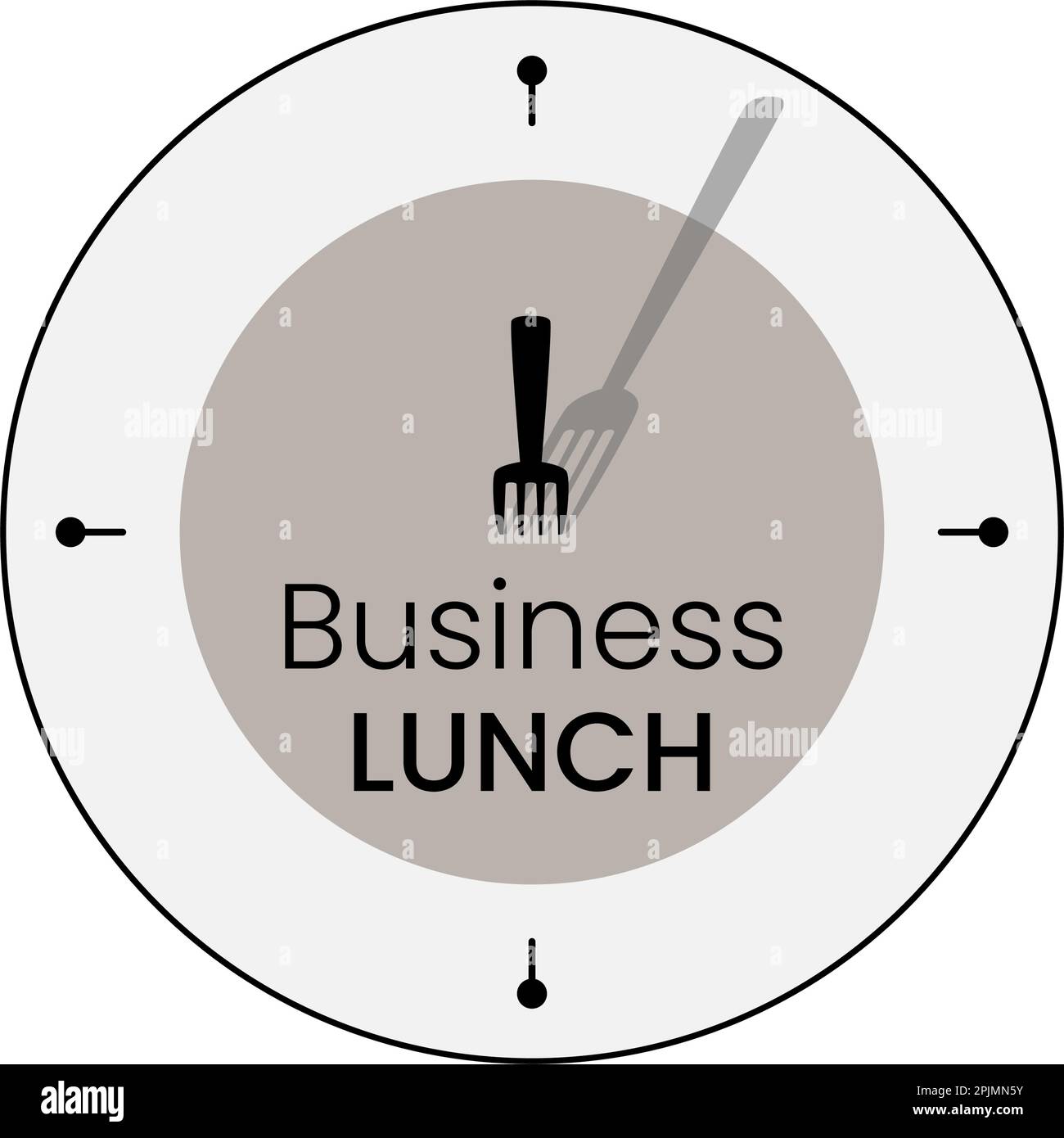 Business lunch symbol with plate and fork and it's shadow as clock ... Business lunch symbol with plate and fork and it's shadow as clock ...