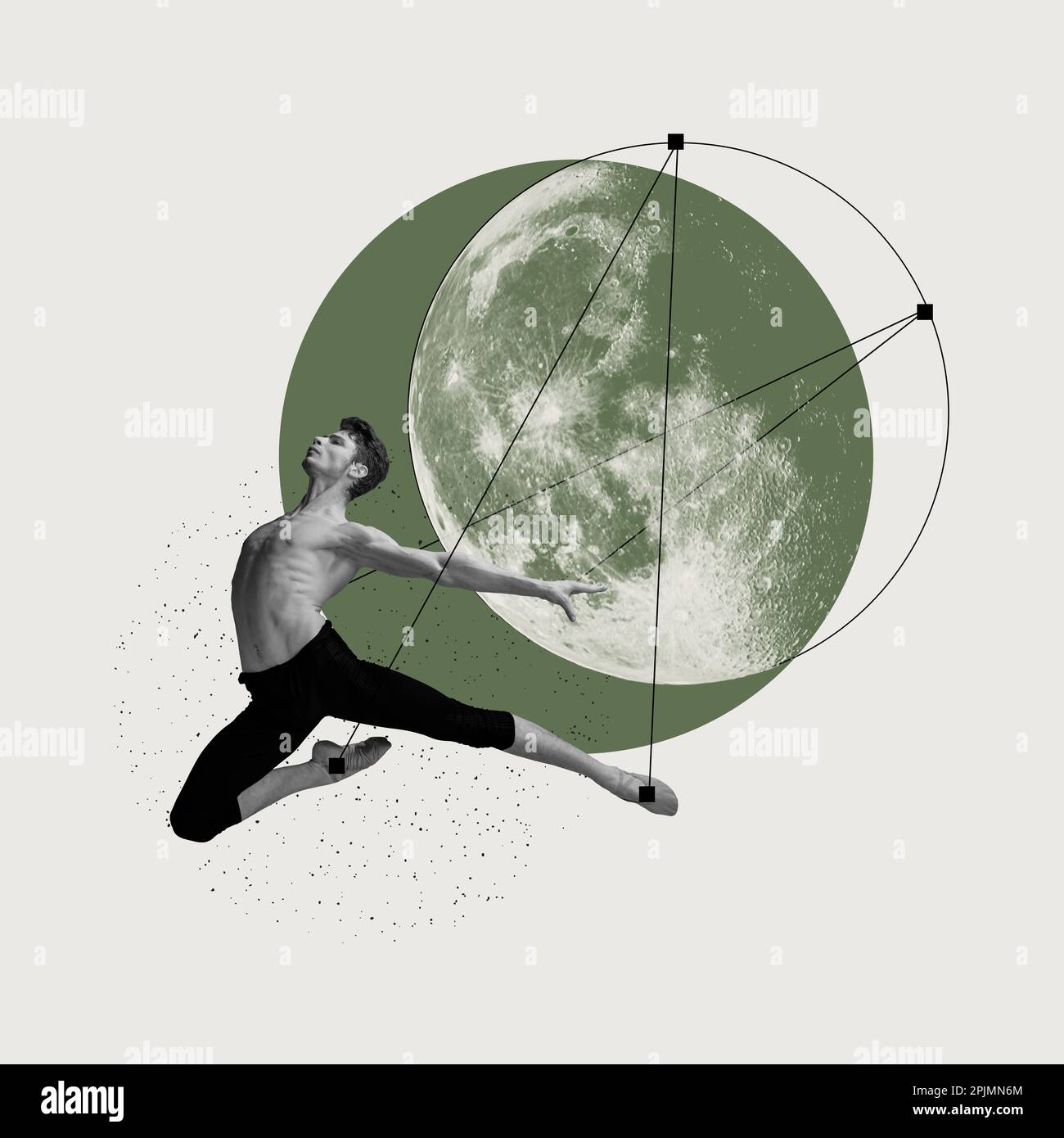 Artistic, handsome young man, ballet dancers making performance ...